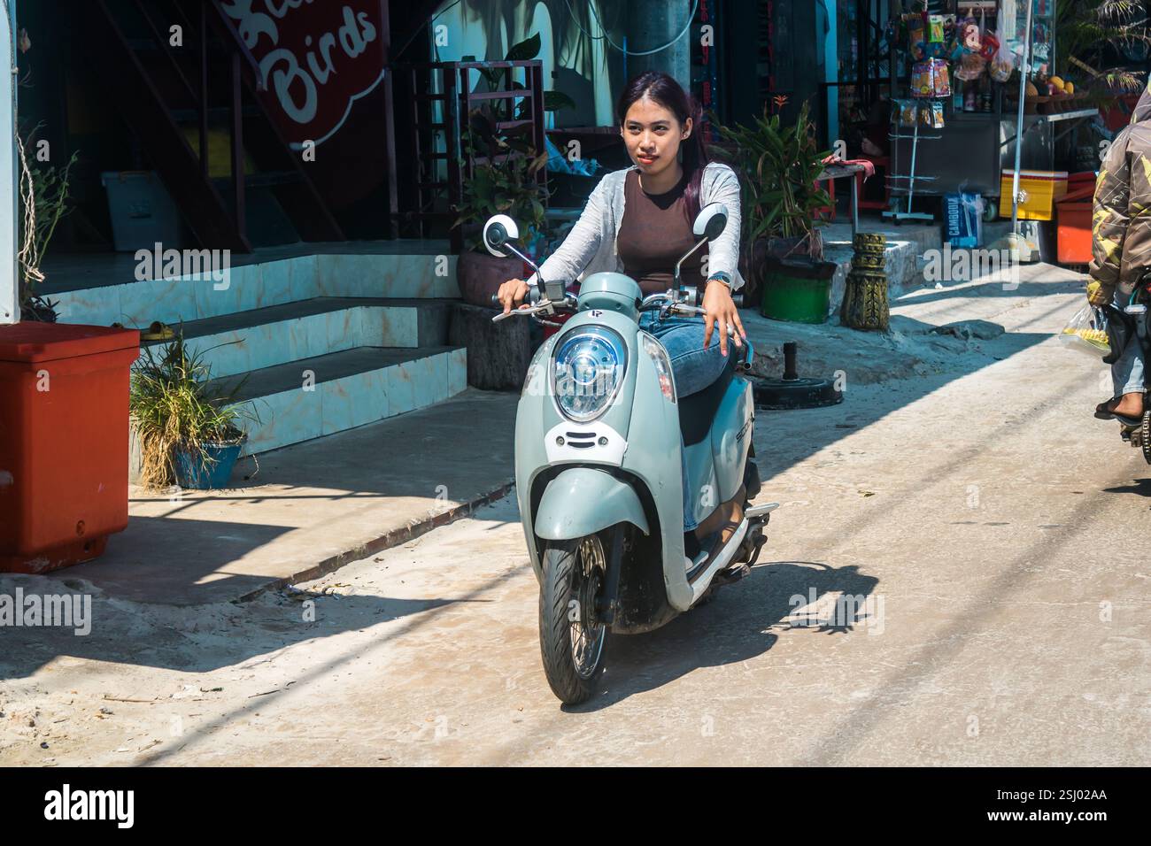 Koh Rong, Cambodia, February 9, 2025 Streets of Koh Touch, the main ...