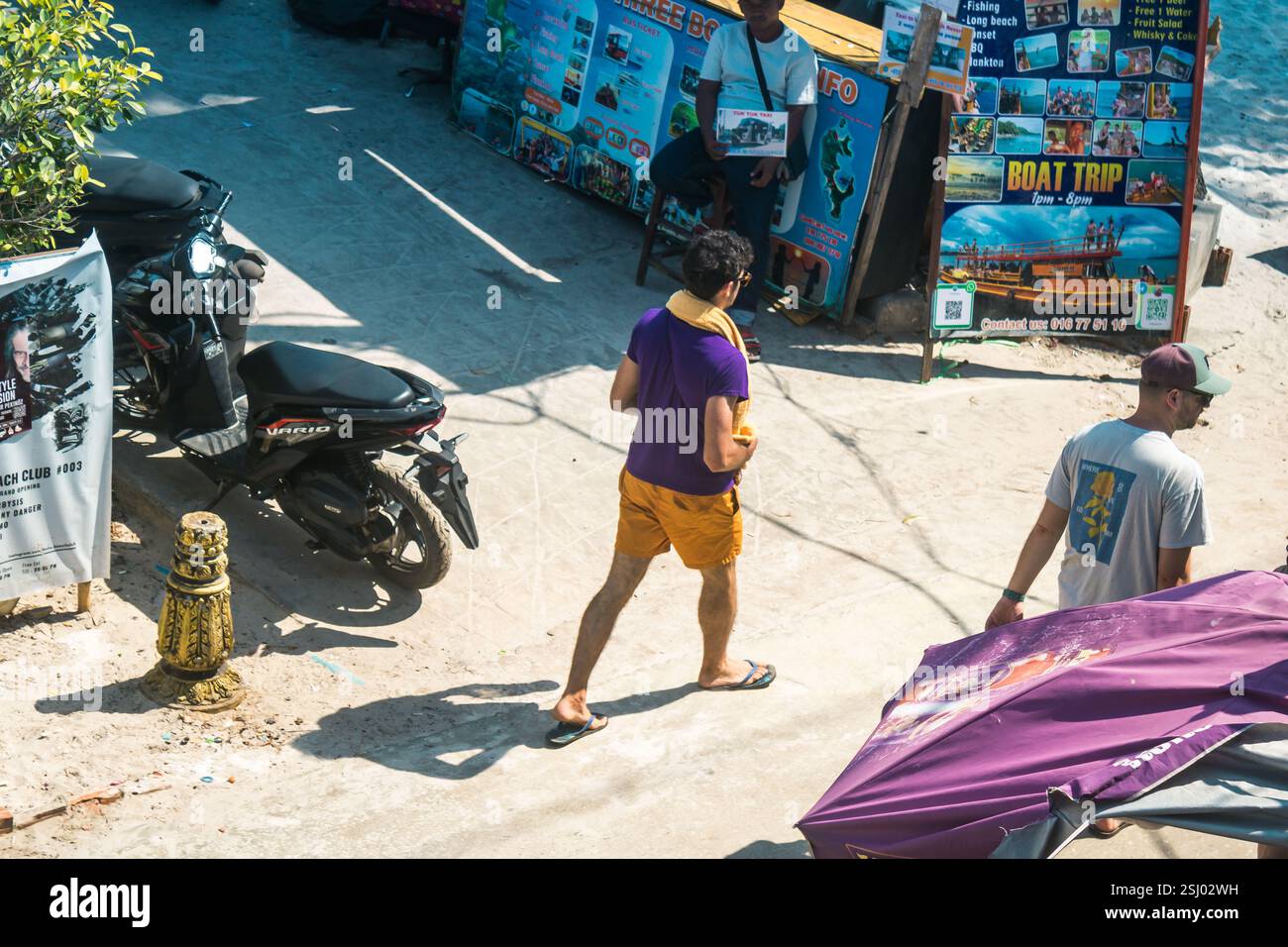Koh Rong, Cambodia, February 9, 2025 Streets of Koh Touch, the main ...