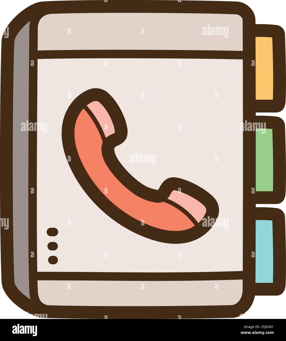 Phone book vector doodle illustration and graphic. Part of ...