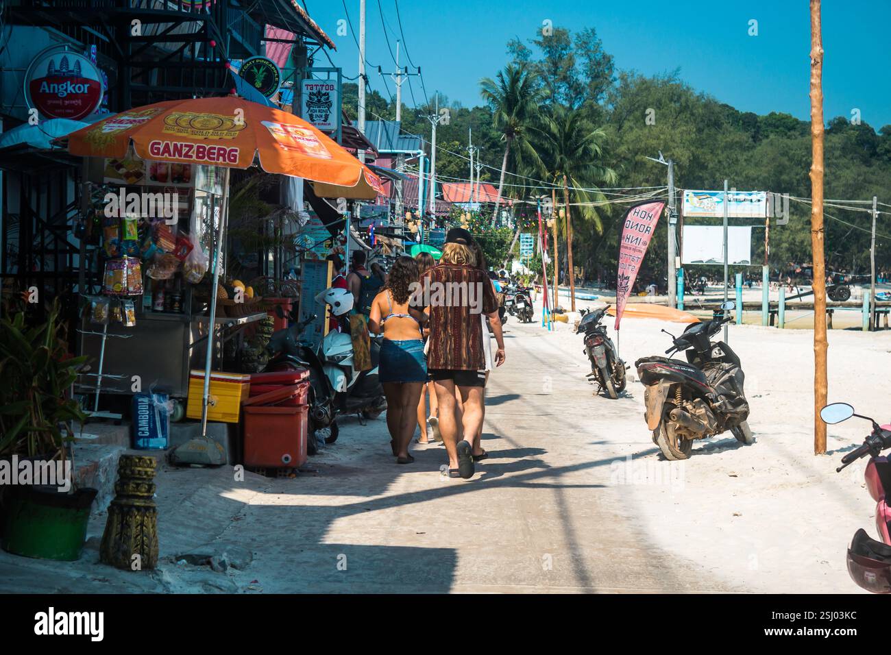 Koh Rong, Cambodia, February 9, 2025 Streets of Koh Touch, the main ...