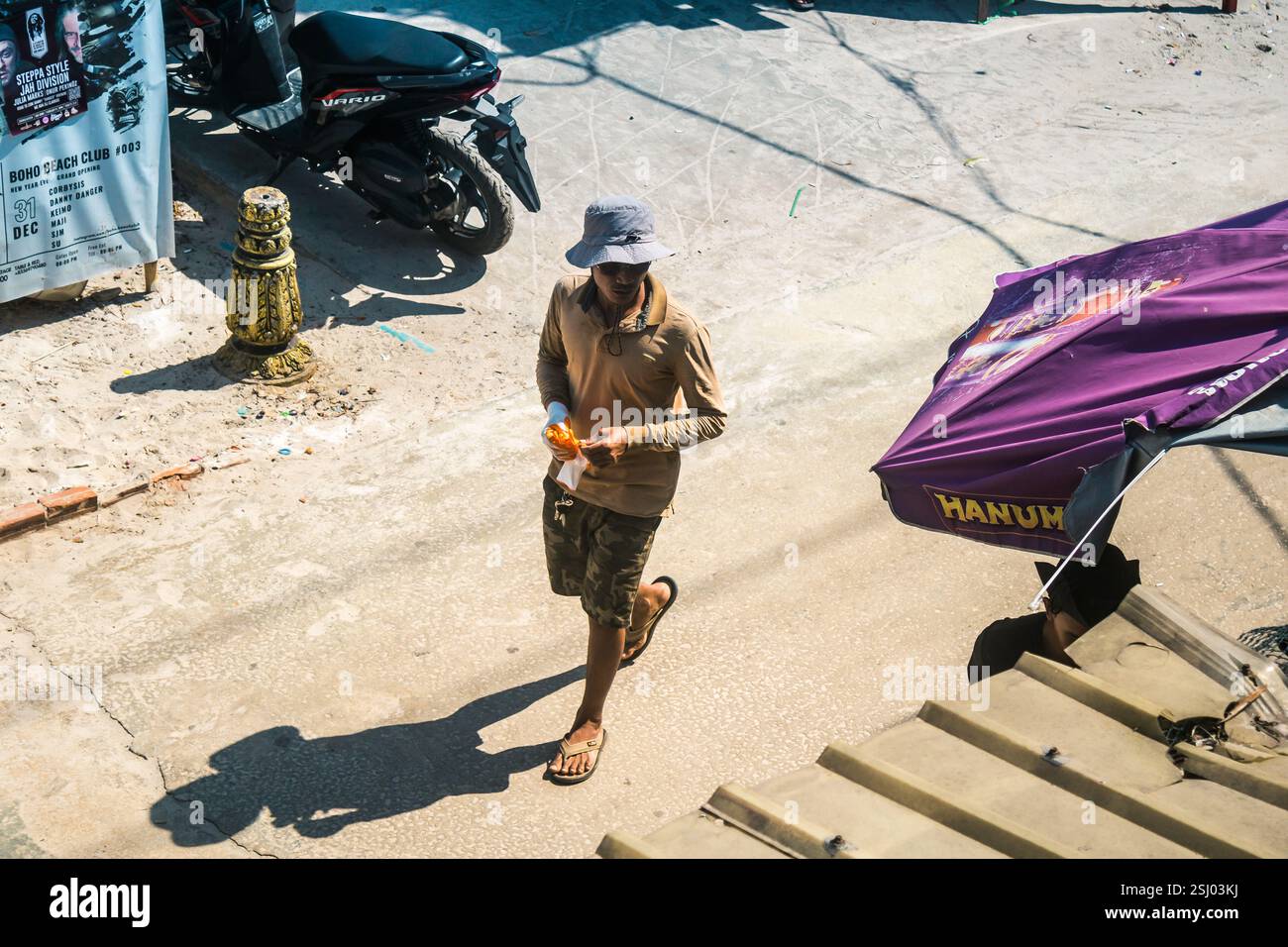 Koh Rong, Cambodia, February 9, 2025 Streets of Koh Touch, the main ...