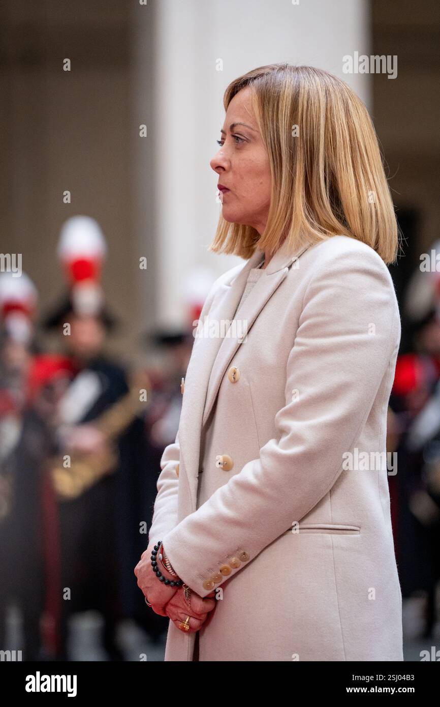 Rome, Italy. 10th Feb, 2025. Italian Prime Minister Giorgia Meloni ...