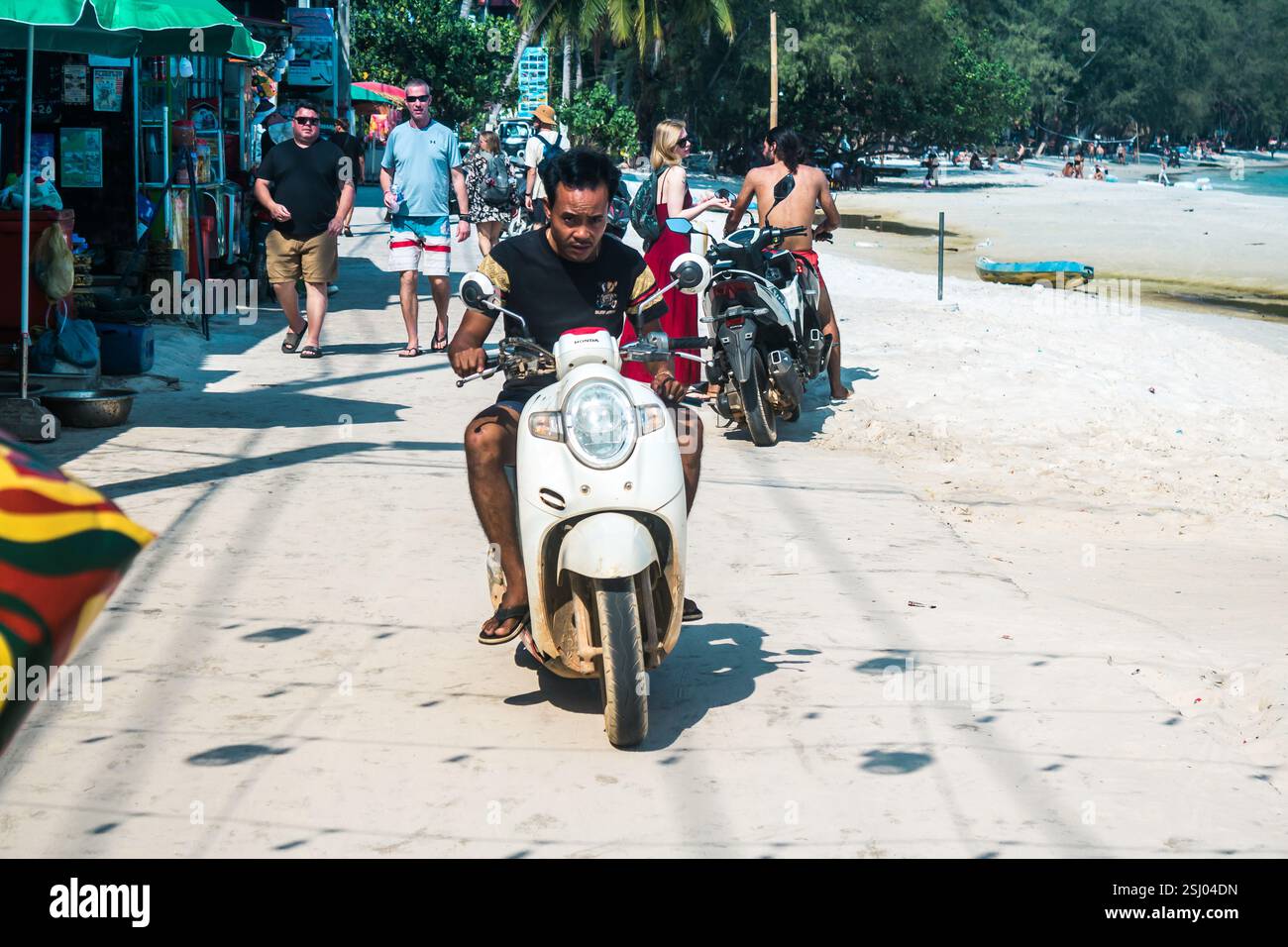Koh Rong, Cambodia, February 9, 2025 Streets of Koh Touch, the main ...