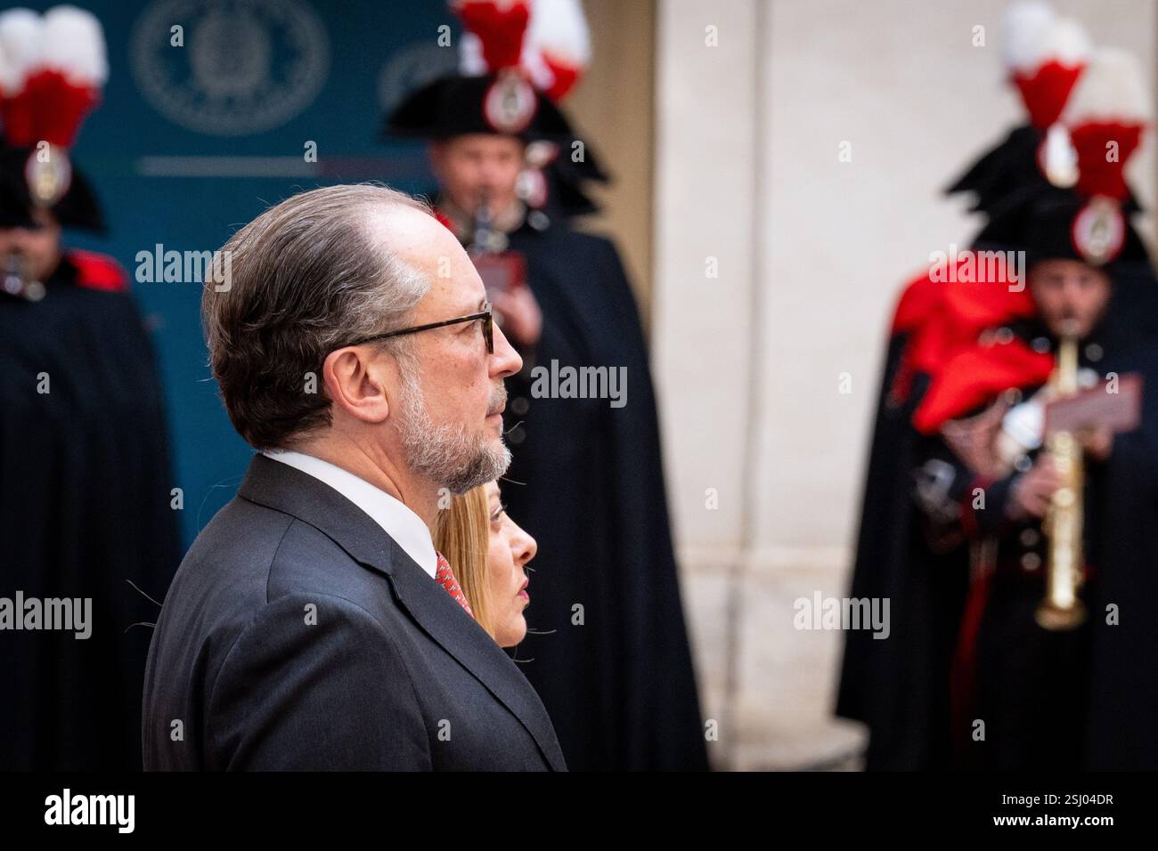 Rome, Italy. 10th Feb, 2025. Italian Prime Minister Giorgia Meloni and ...