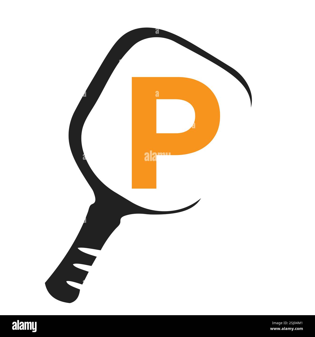 Pickleball Logo On Letter P Concept With Pickle Bat Symbol Vector ...