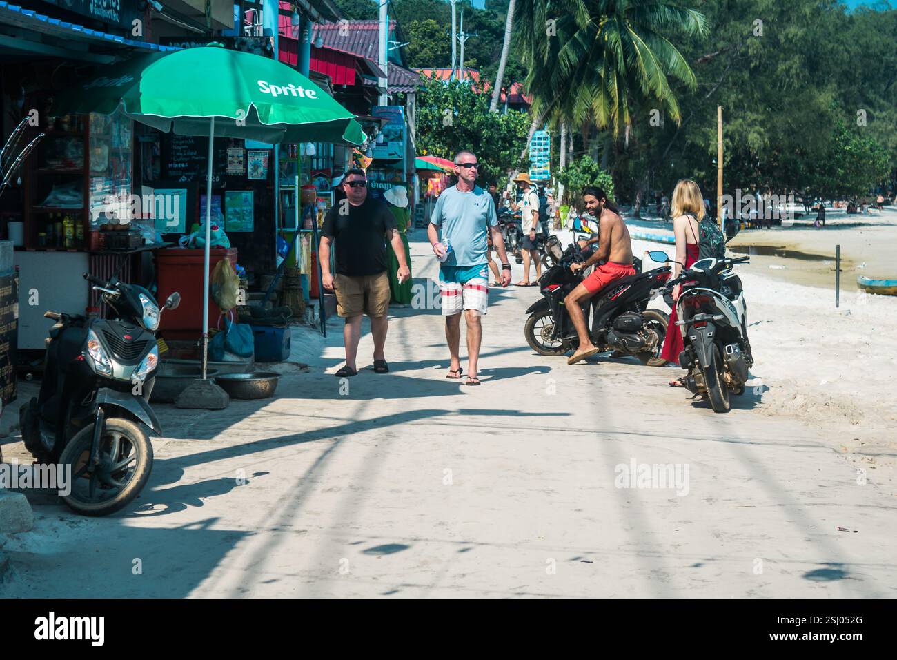 Koh Rong, Cambodia, February 9, 2025 Streets of Koh Touch, the main ...