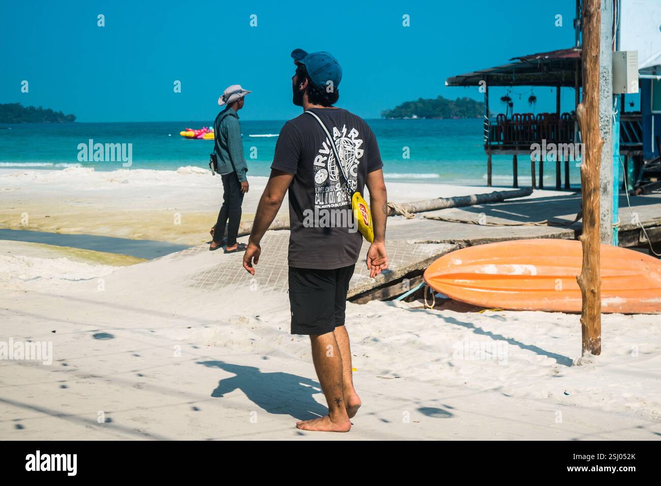 Koh Rong, Cambodia, February 9, 2025 Streets of Koh Touch, the main ...