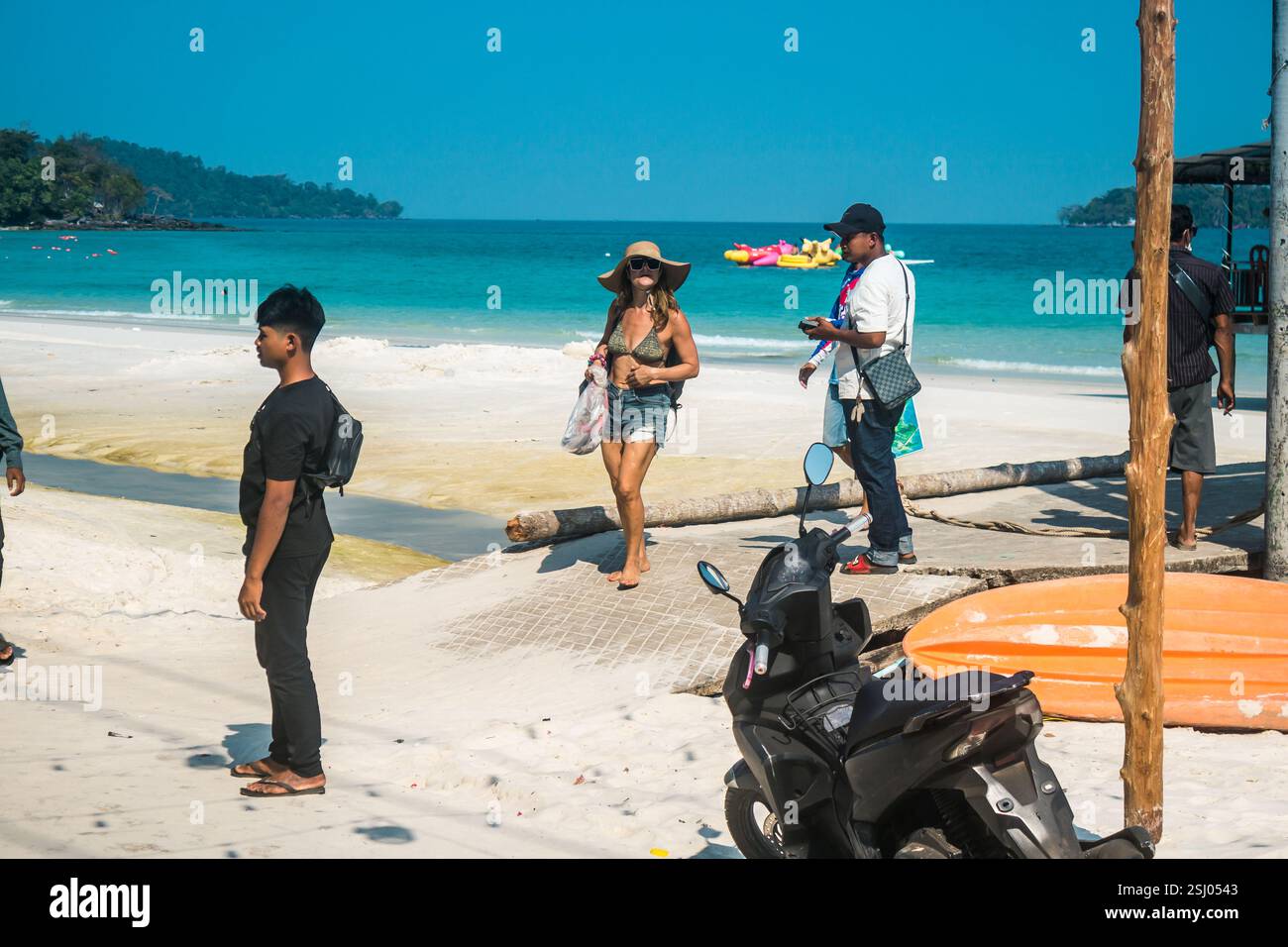 Koh Rong, Cambodia, February 9, 2025 Streets of Koh Touch, the main ...