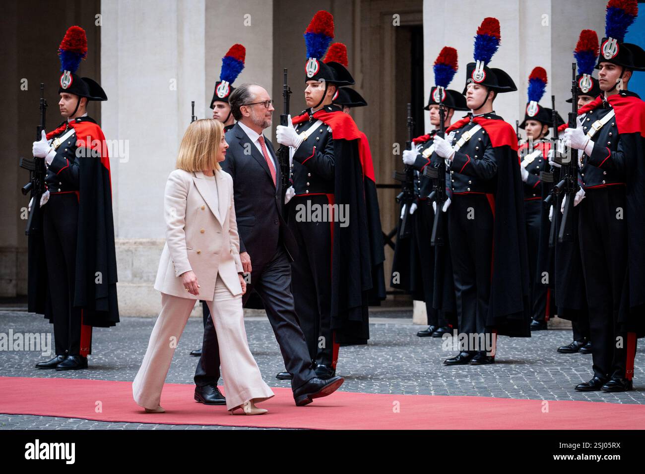 Rome, Italy. 10th Feb, 2025. Italian Prime Minister Giorgia Meloni and ...