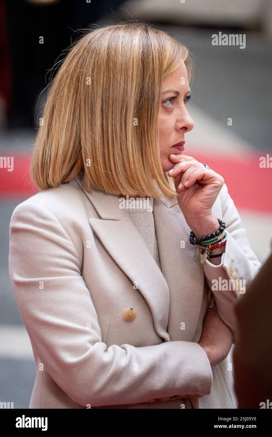 Rome, Italy. 10th Feb, 2025. Italian Prime Minister Giorgia Meloni ...