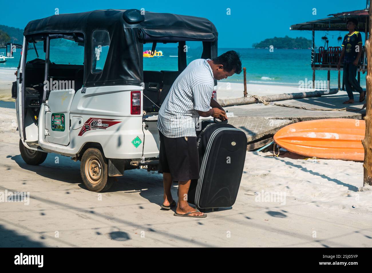 Koh Rong, Cambodia, February 9, 2025 Streets of Koh Touch, the main ...