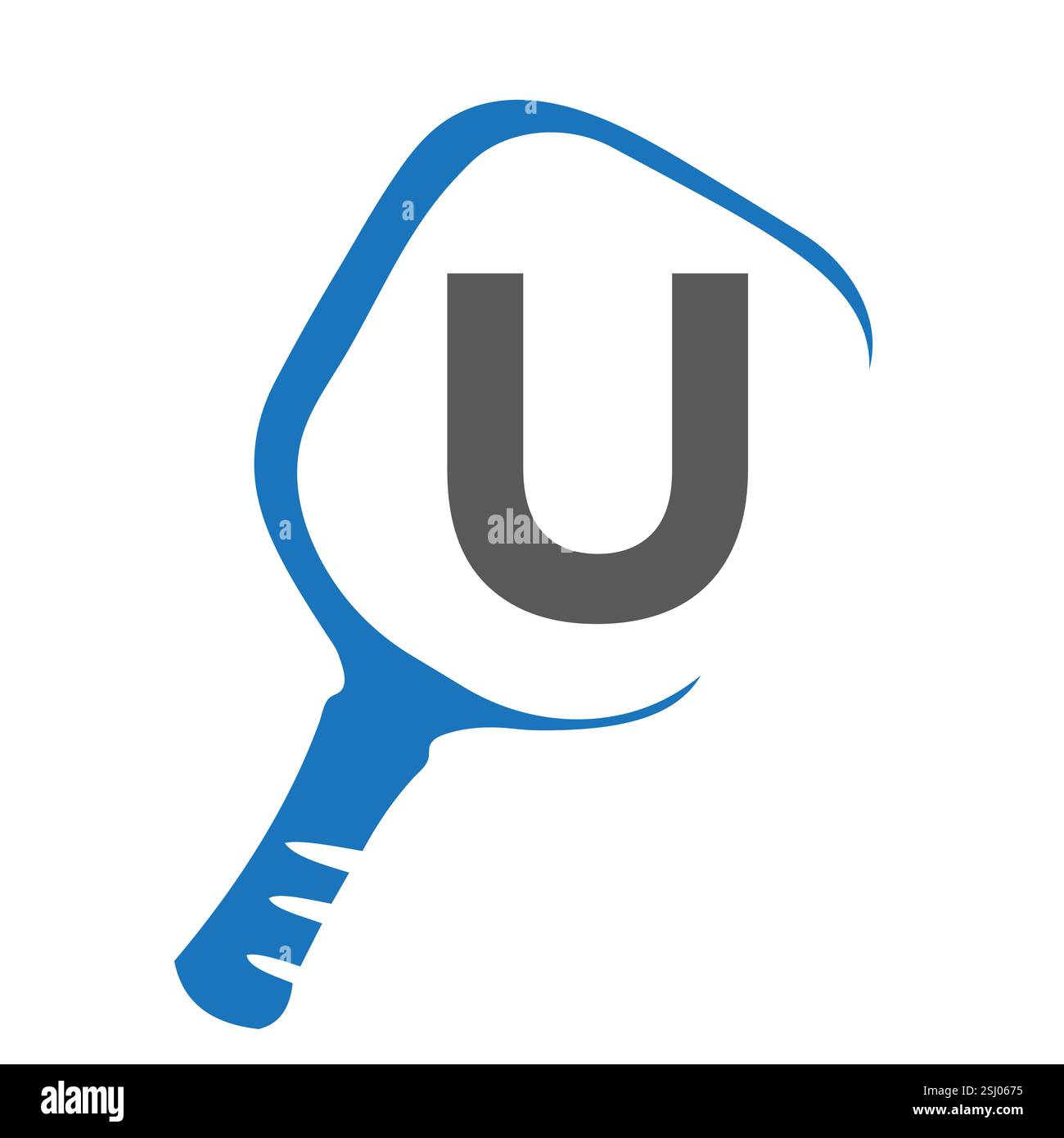 Pickleball Logo On Letter U Concept With Pickle Bat Symbol Vector ...