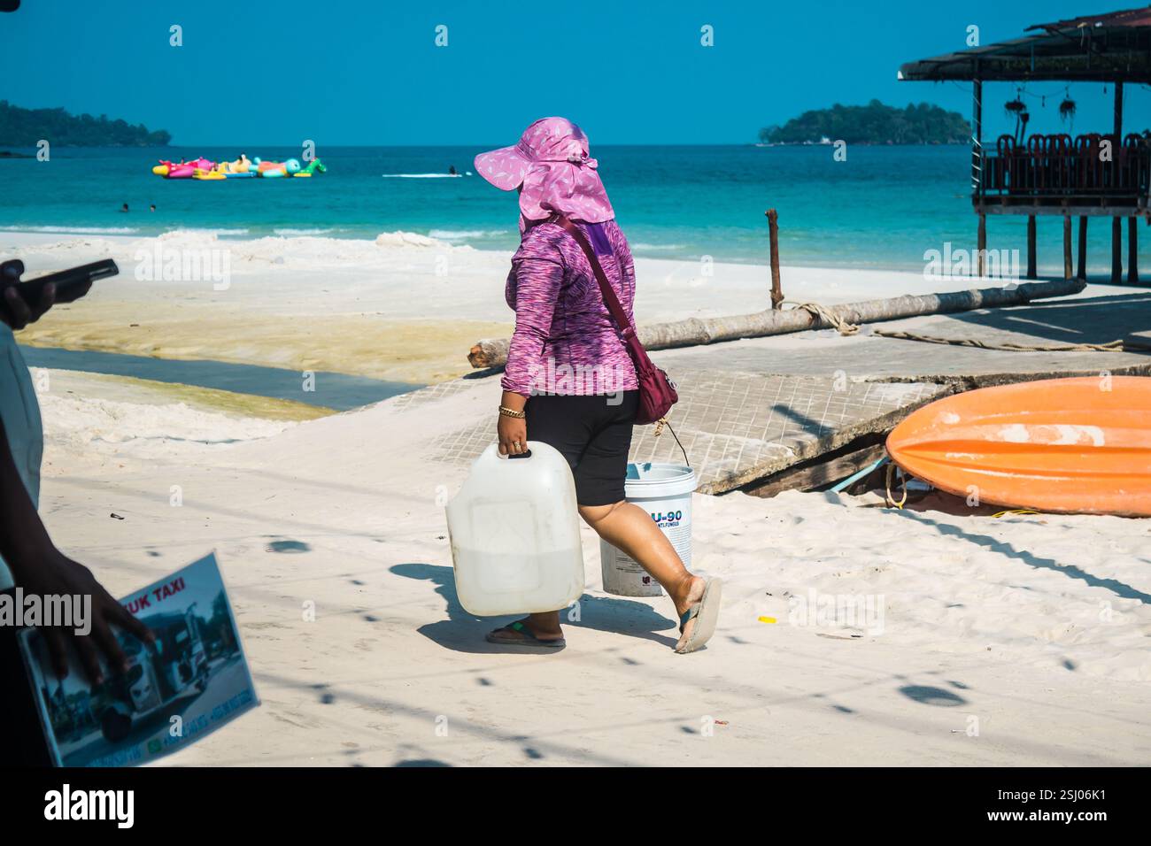 Koh Rong, Cambodia, February 9, 2025 Streets of Koh Touch, the main ...
