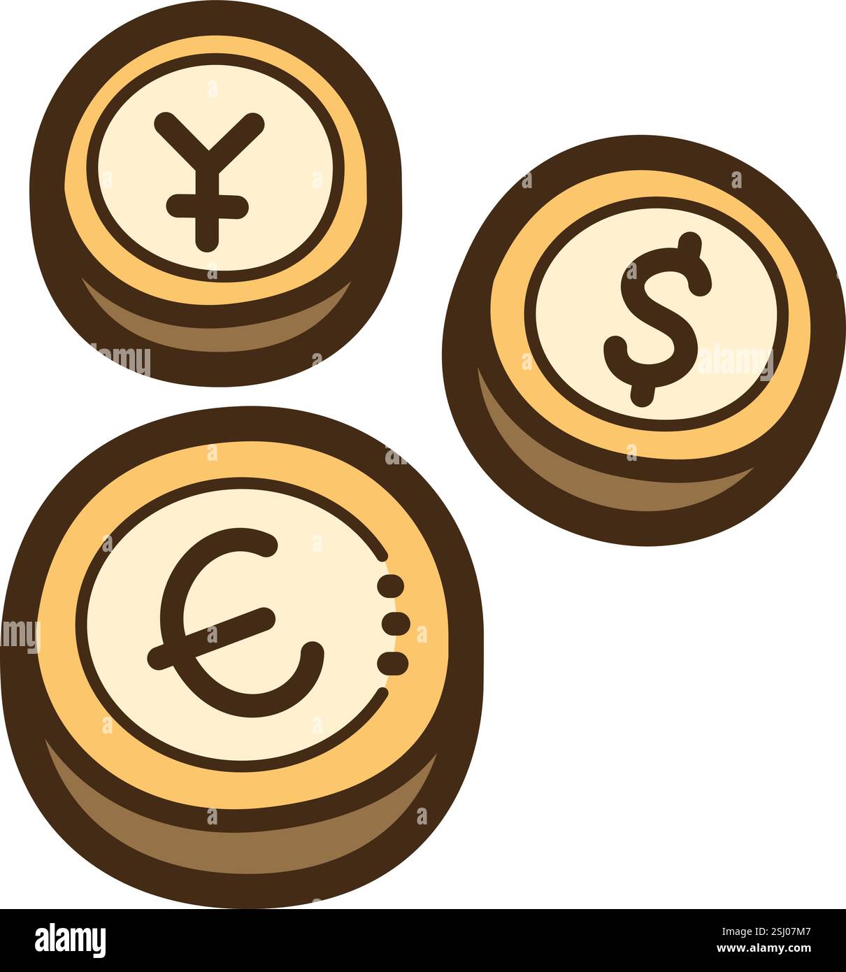 Multi-currency vector doodle illustration and graphic. Part of ...