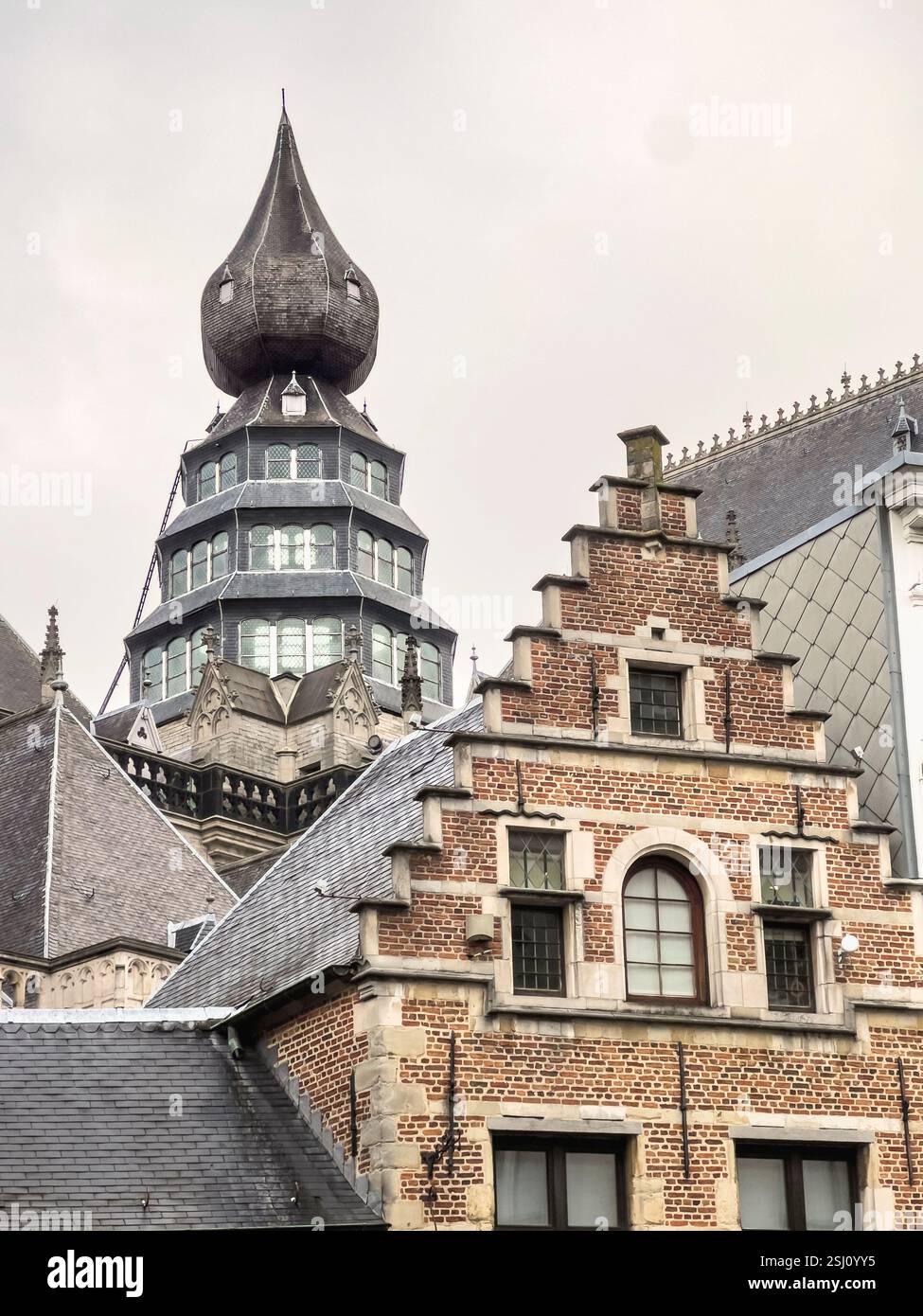 The unusual 16c onion-shaped dome above the lantern or crossing-tower ...