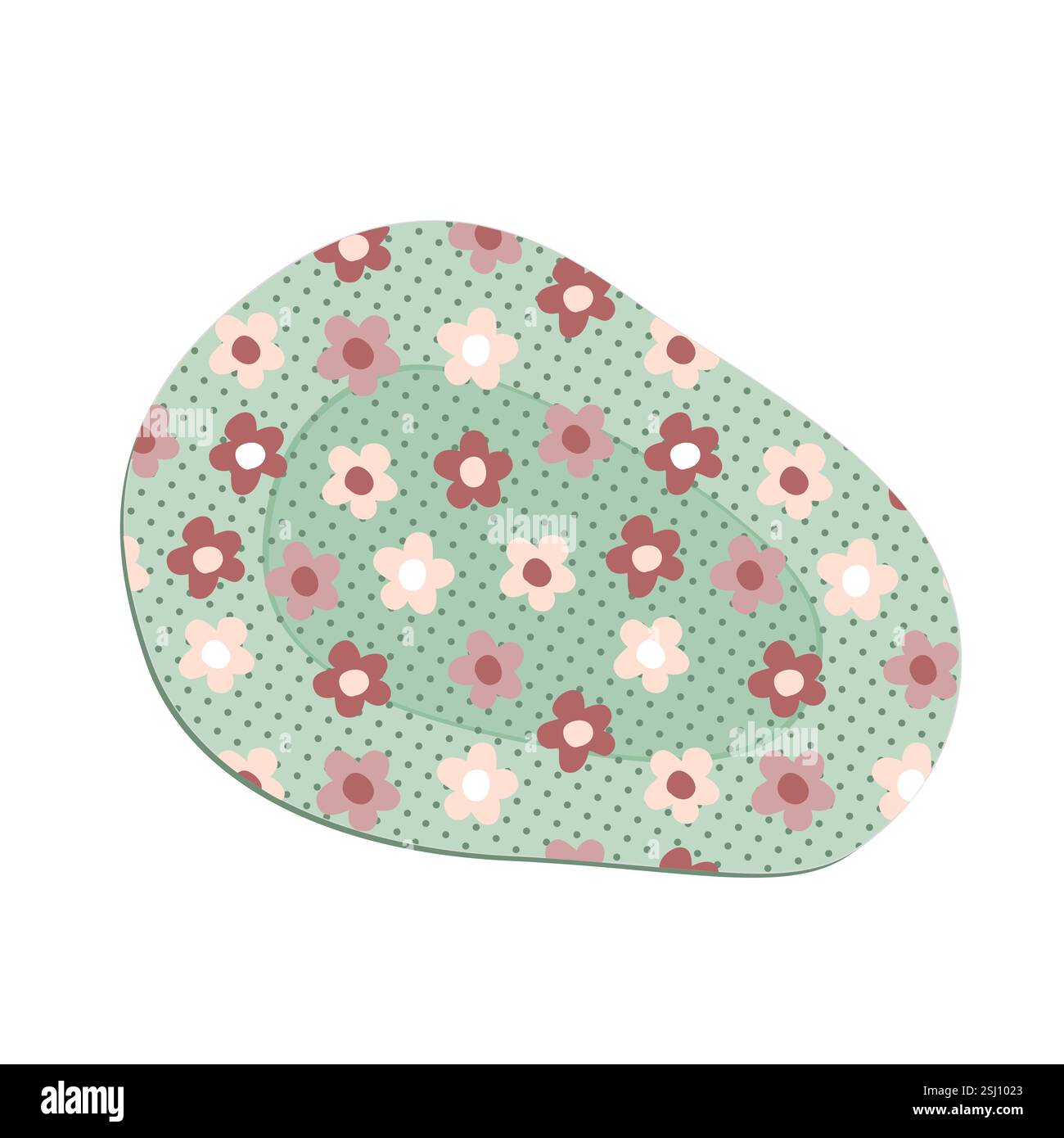 Cute kids sticking eye plaster with flowers isolated vector ...