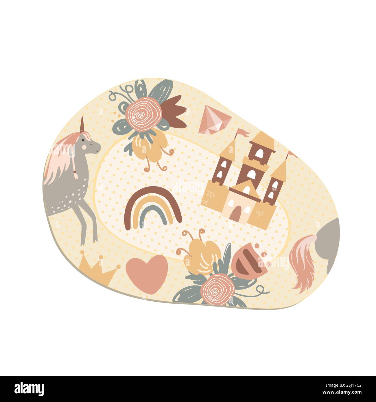 Cute kids sticking eye plaster with flowers and unicorn pattern ...