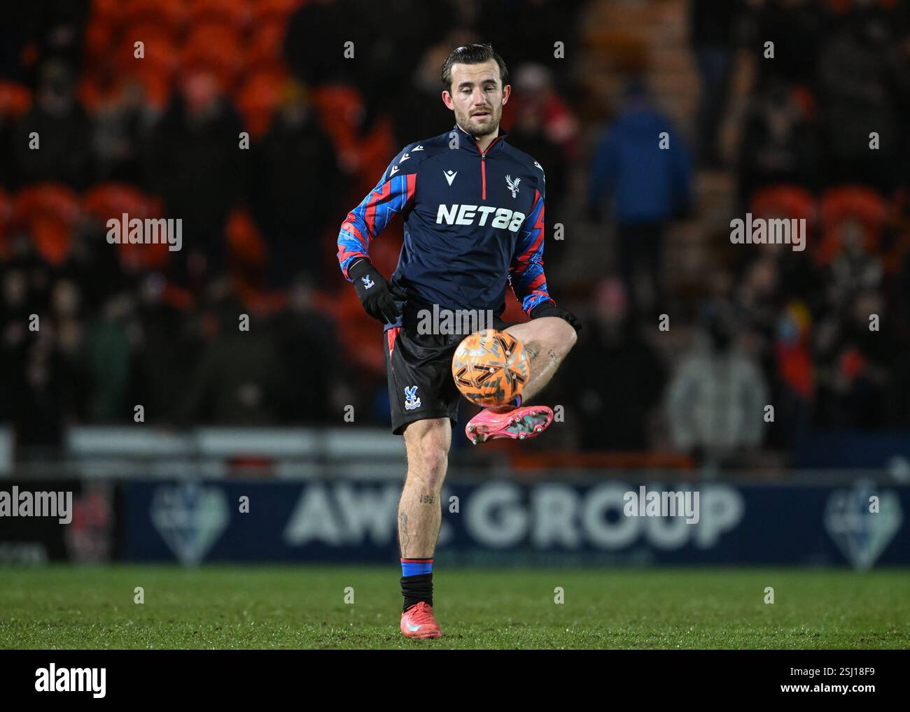 Doncaster, UK. 10th Feb, 2025. Ben Chilwell of Crystal Palace warms up ...