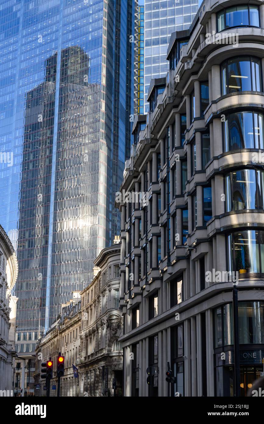 Famous Threadneedle Street in the city between Bishopsgate at its ...