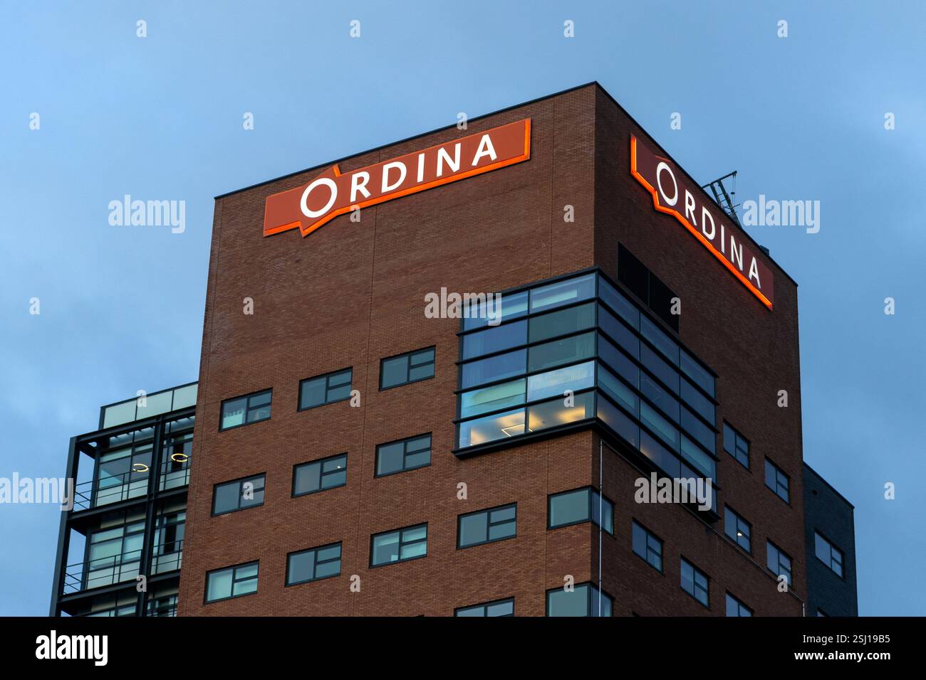 Illuminated sign Ordina, a service provider in the field of Consulting ...