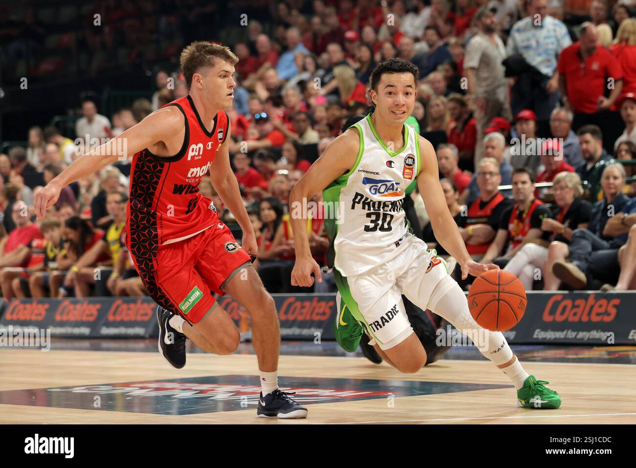 Perth, Australia. 11th Feb, 2025. Owen Foxwell of the Phoenix drives ...