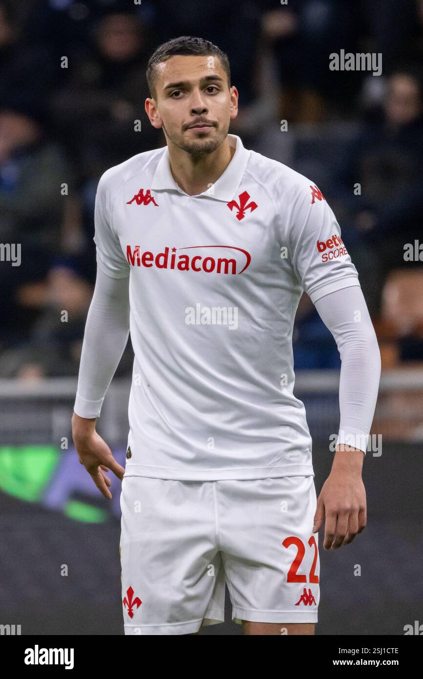 Milan, Italy. 10 Feb 2025. Moreno Matias Fiorentina during serie A ...