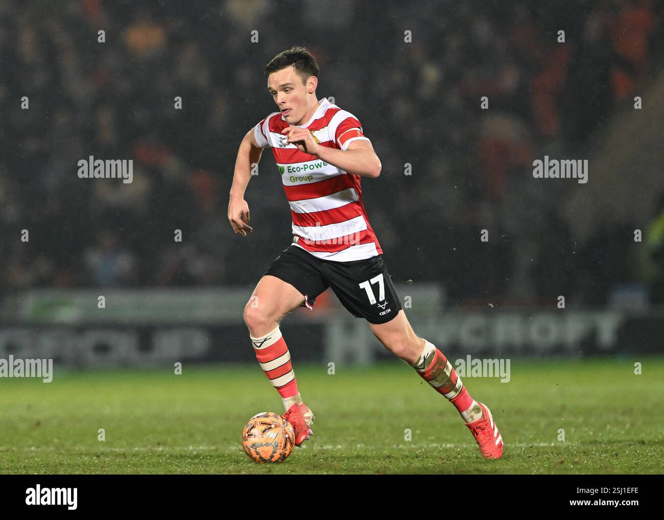 Doncaster, UK. 10th Feb, 2025. Owen Bailey of Doncaster Rovers during ...