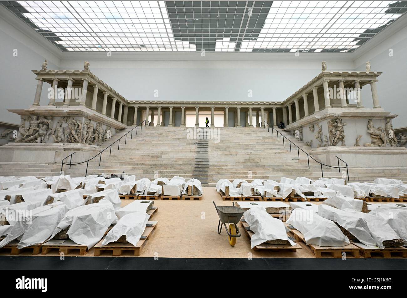 Berlin, Germany. 11th Feb, 2025. A woman walks through the Pergamon ...