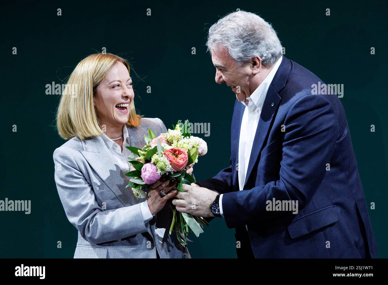 Rome, Italy. 11th Feb, 2025. Prime minister Giorgia Meloni and Luigi ...