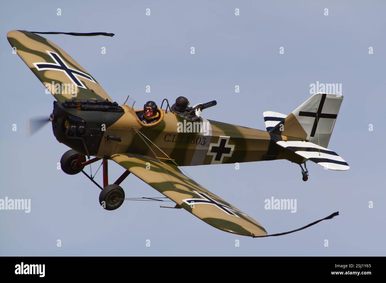Replica Luftwaffe Junkers CL1, aeroplane, in flight Stock Photo - Alamy