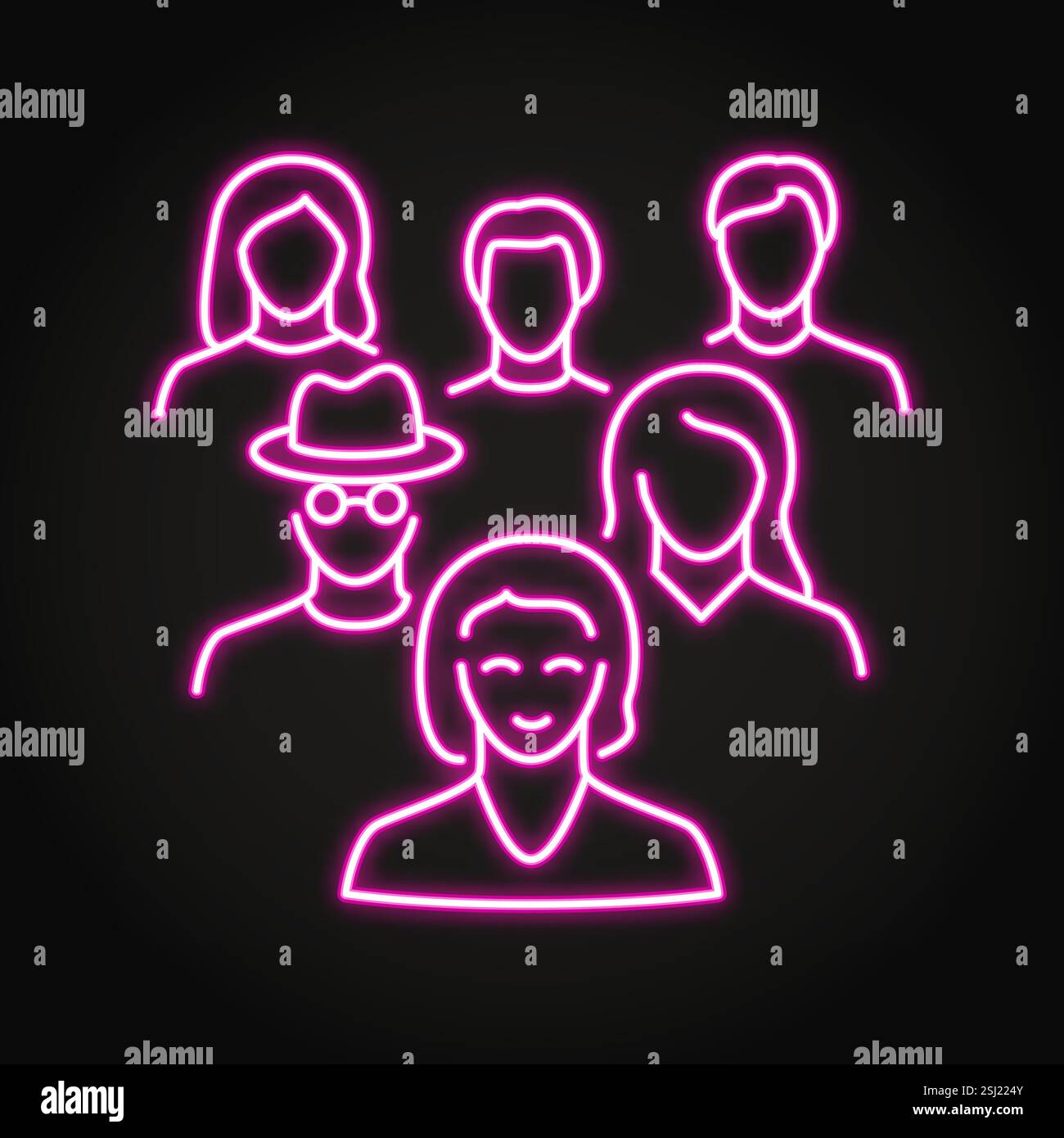 Family and ancestors neon icon. Vector illustration Stock Vector Image ...