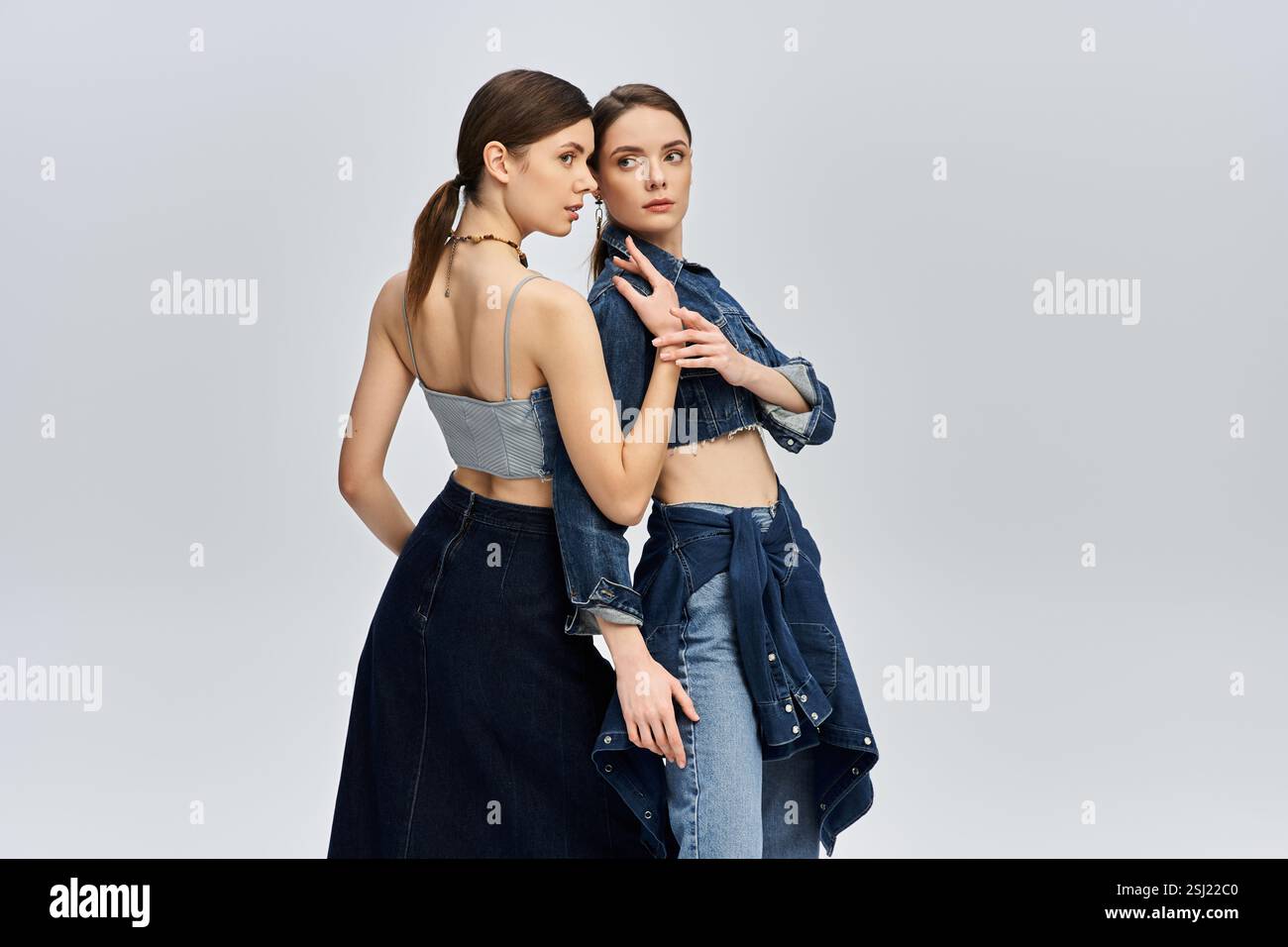 Two beautiful sisters showcase their fashion sense in contemporary ...