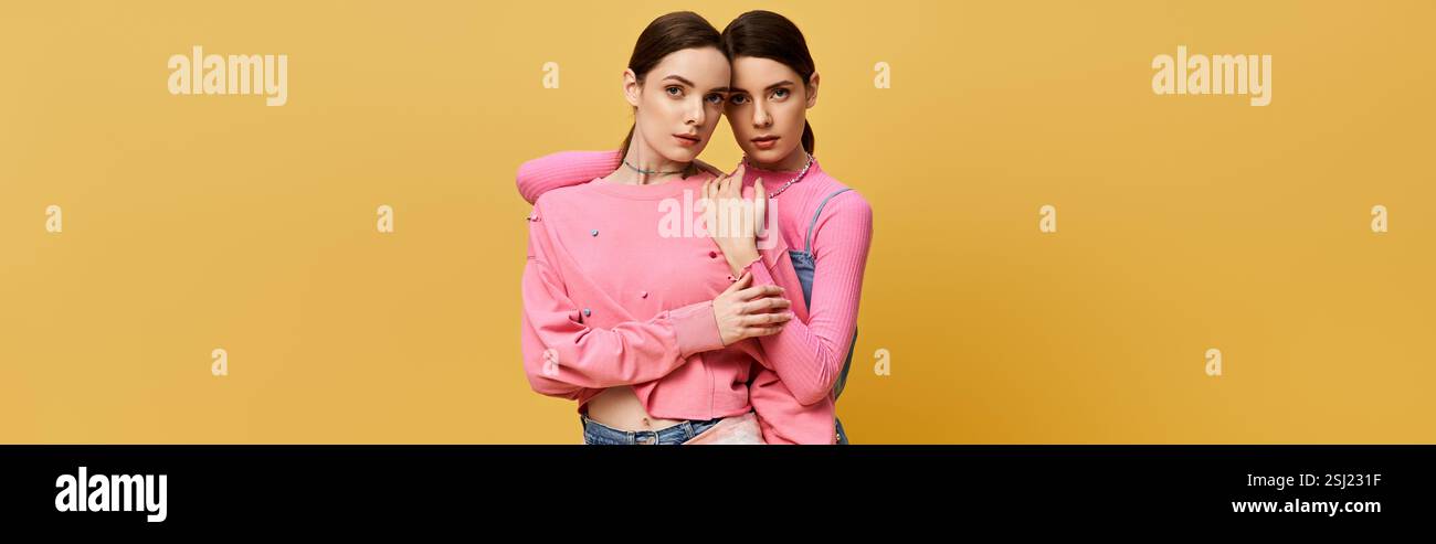 Two lovely sisters showcase their bond while wearing matching stylish ...