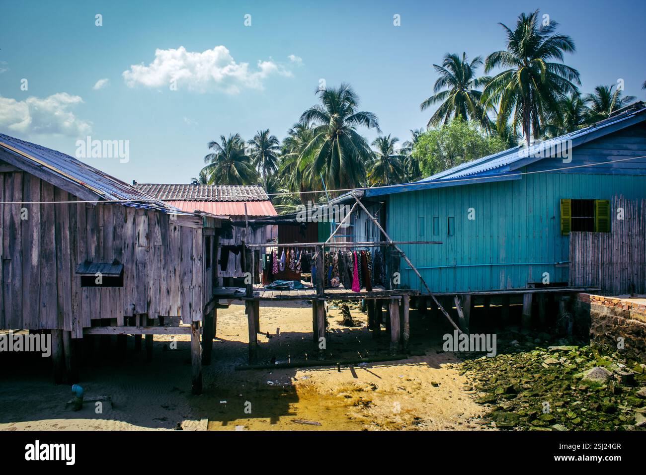 Preak Svay, Koh Rong Island, Cambodia, February 6, 2025 Daily life in ...