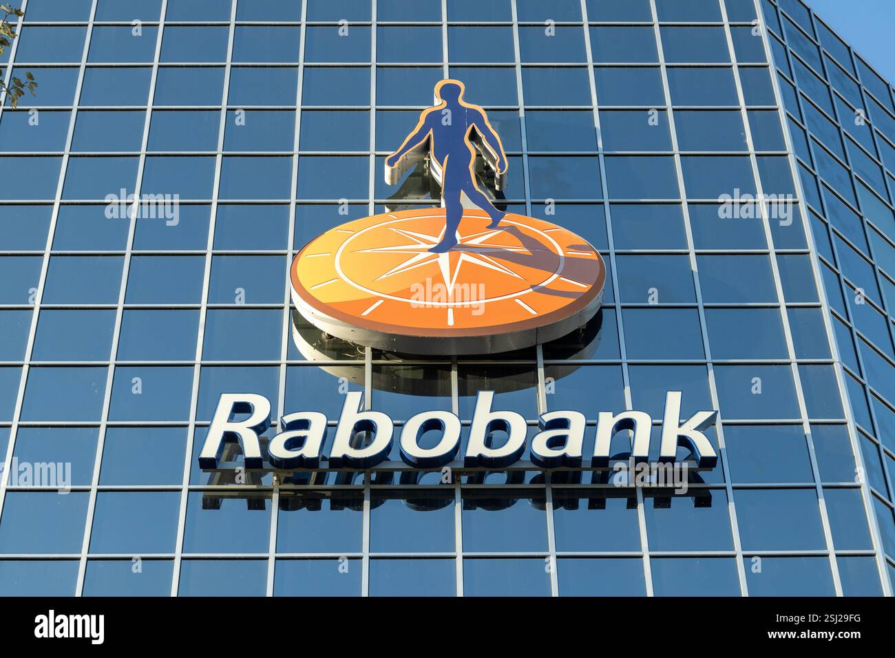 Rabobank logo on the headquarters glass Building Stock Photo - Alamy