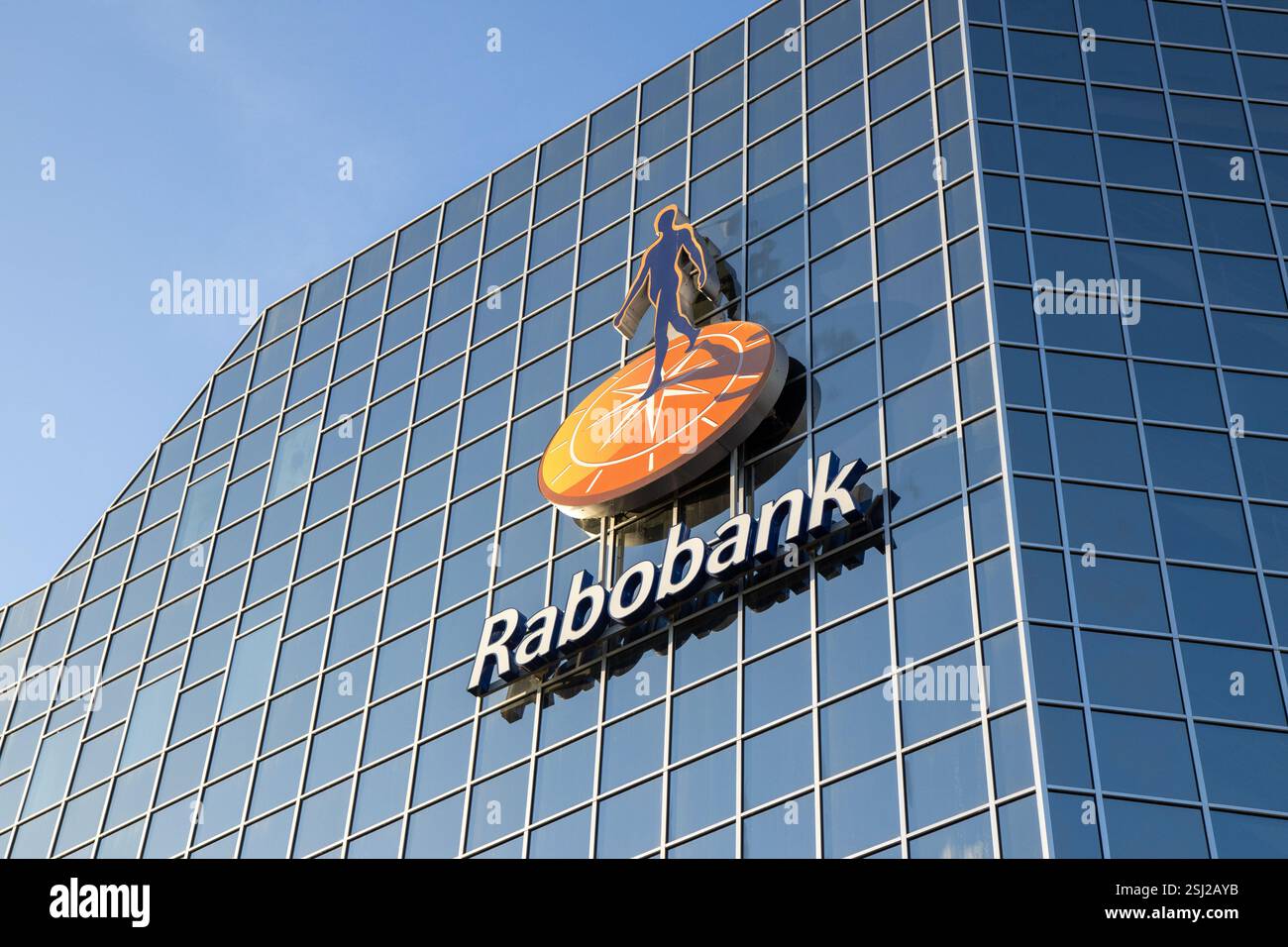 Rabobank logo on the headquarters glass Building Stock Photo - Alamy