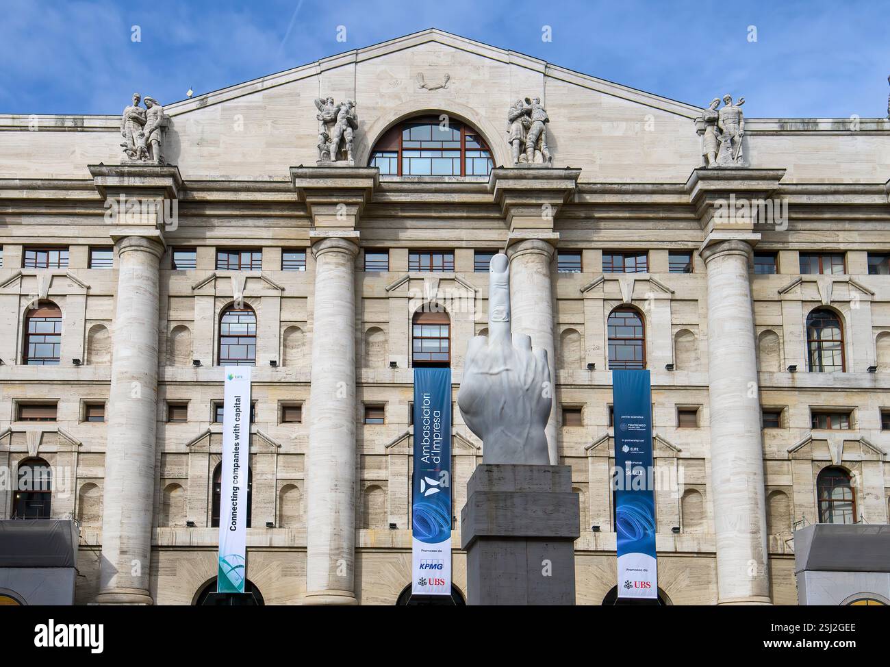 Milan, Italy. Palazzo Mezzanotte, seat of the Italian stock exchange ...