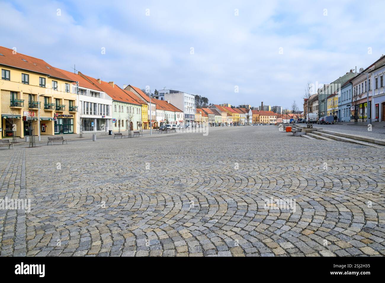 Cityscape of Trebic, old town in the Vysocina region in Moravia, Czech ...