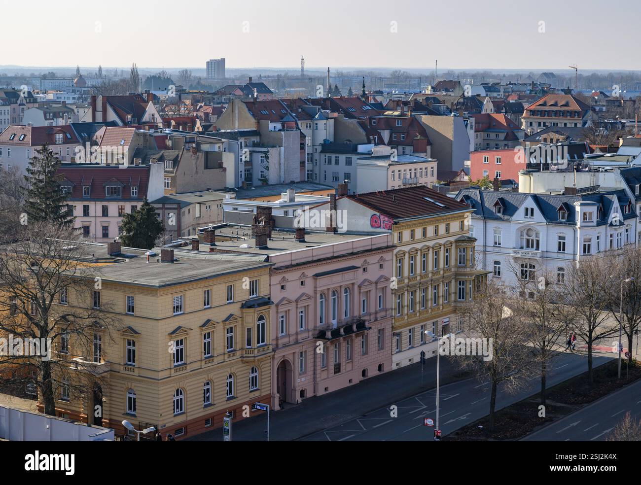 Cottbus, Germany. 11th Feb, 2025. View from the Spremberg tower over ...
