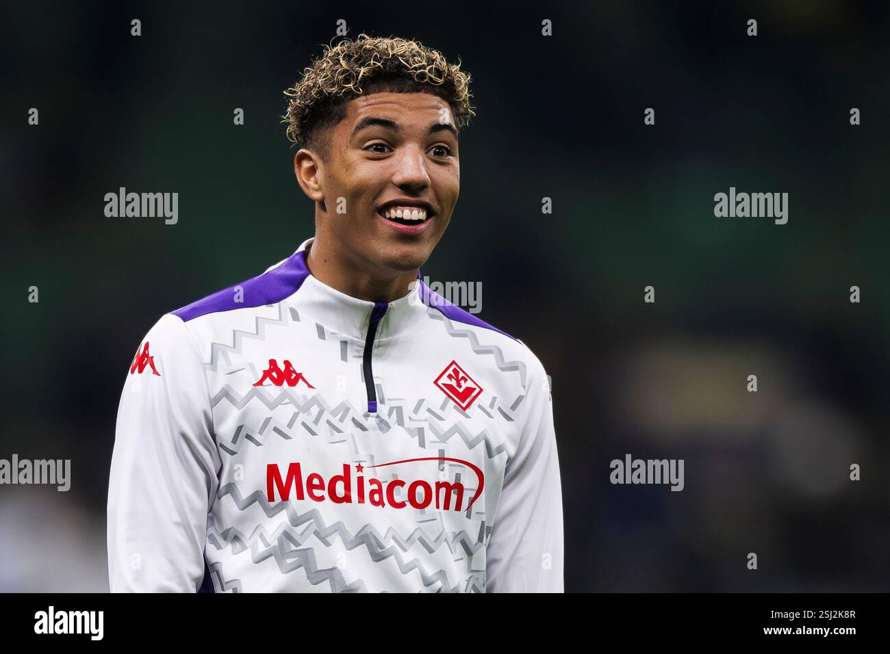 Milan, Italy. 10 February 2025. Maat Daniel Caprini of ACF Fiorentina ...