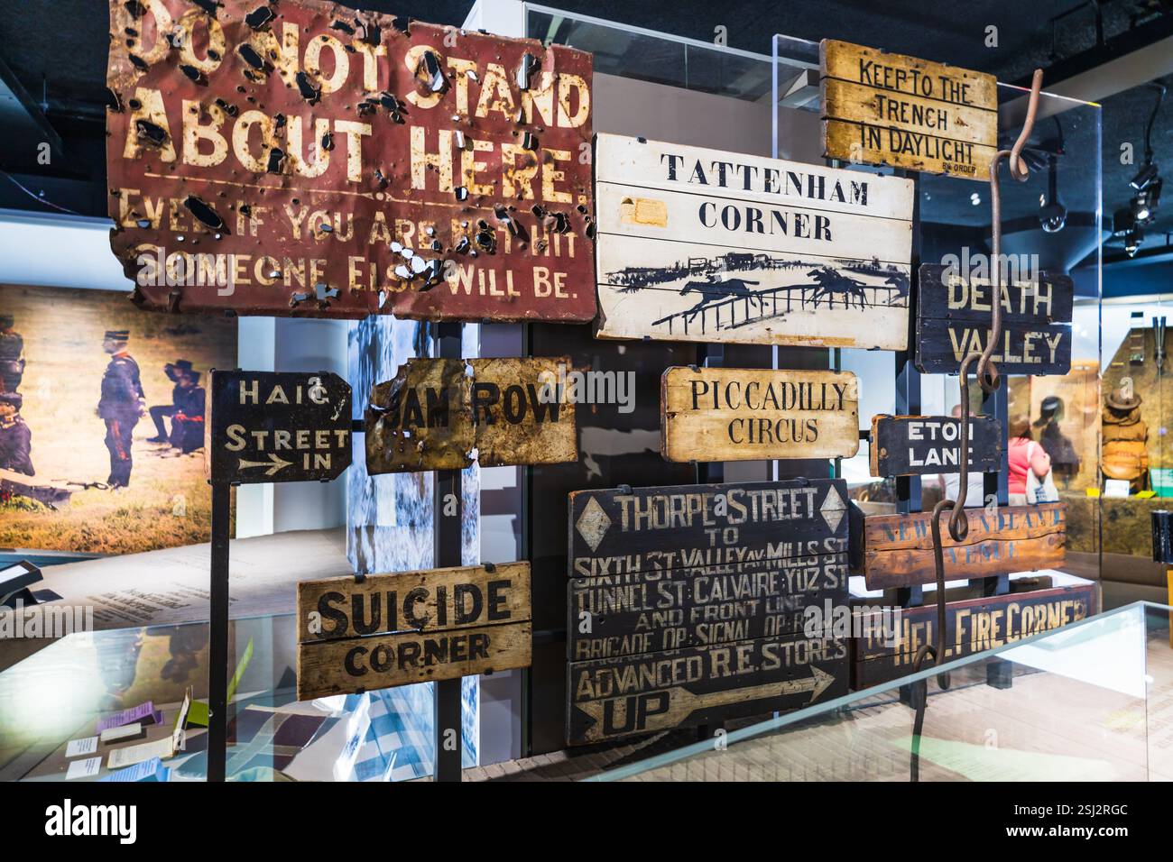 A collection of authentic WWII military and battlefield signs on ...