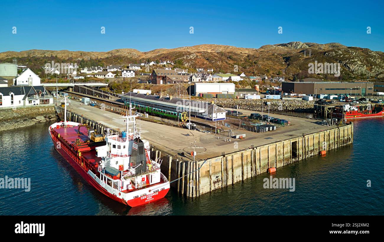 Kyle of Lochalsh Highland Scotland the railway station and dock area ...