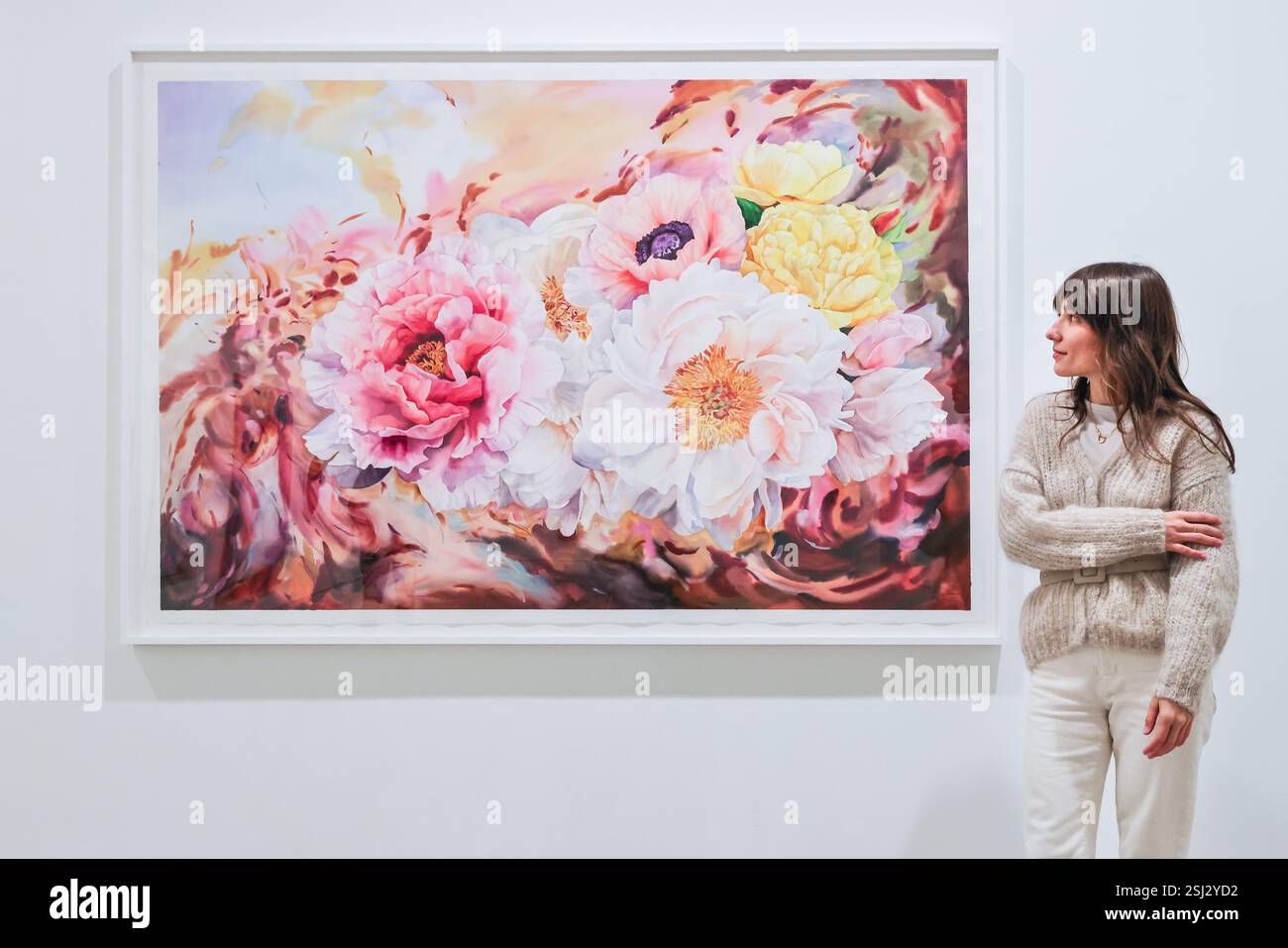 London, UK. 11th Feb, 2025. Artist Janet Pulcho with her work 'The ...