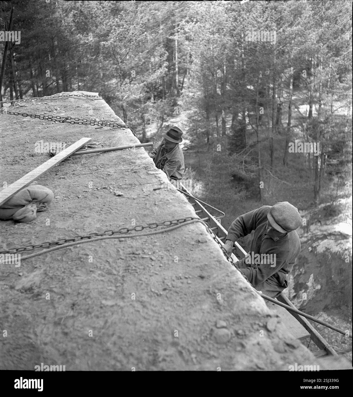 Steinbruch, Sandsteinbruch in der Nähe der Stadt Bern; 1941#Sandstone ...