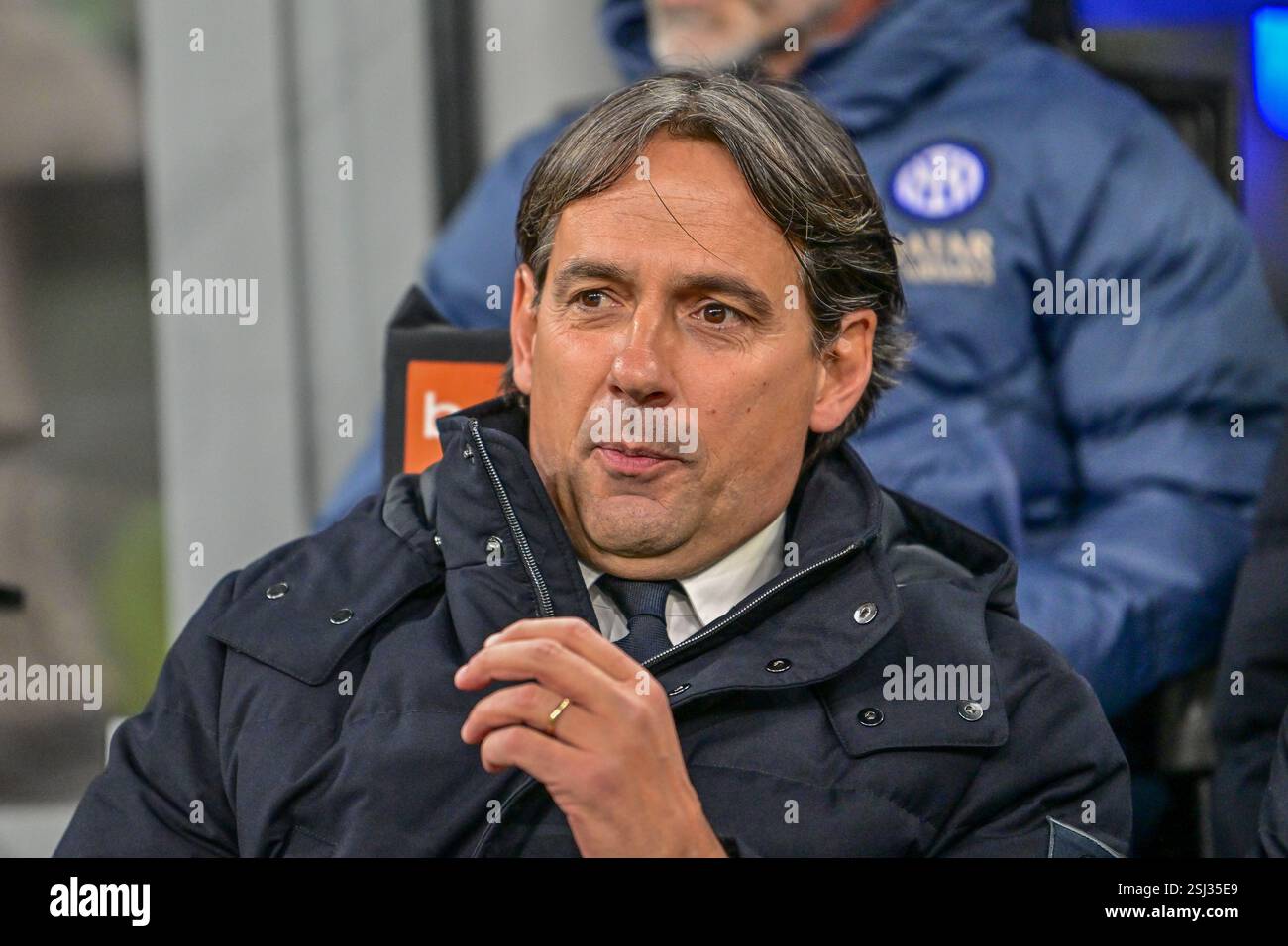 Milano, Italy. 10th Feb, 2025. Head coach Simone Inzaghi of Inter seen ...