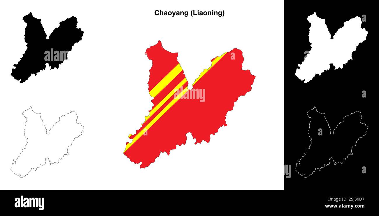 Chaoyang blank outline map set Stock Vector Image & Art - Alamy