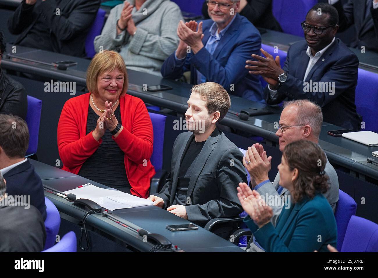 Berlin, Germany. 11th Feb, 2025. Kevin Kühnert (M), former SPD General ...