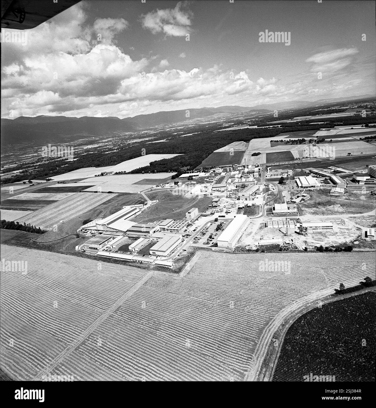 CERN Luftaufnahme 1962#CERN aerial view 1962 Stock Photo - Alamy
