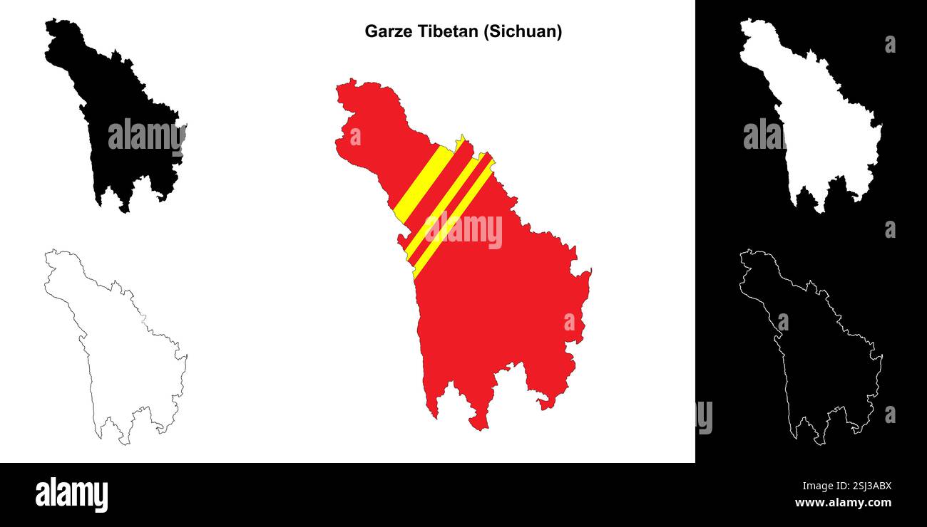 Garze Tibetan blank outline map set Stock Vector Image & Art - Alamy
