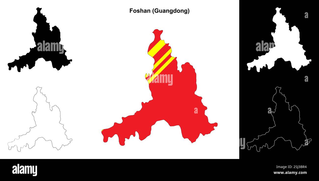 Foshan vector outline map hi-res stock photography and images - Alamy